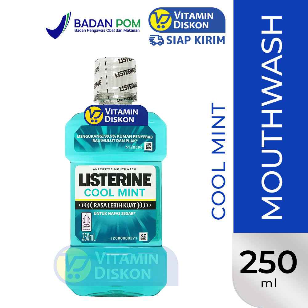 LISTERINE ANTISEPTIC MOUTHWASH COOL MINT 250ML - VitaminDiskon