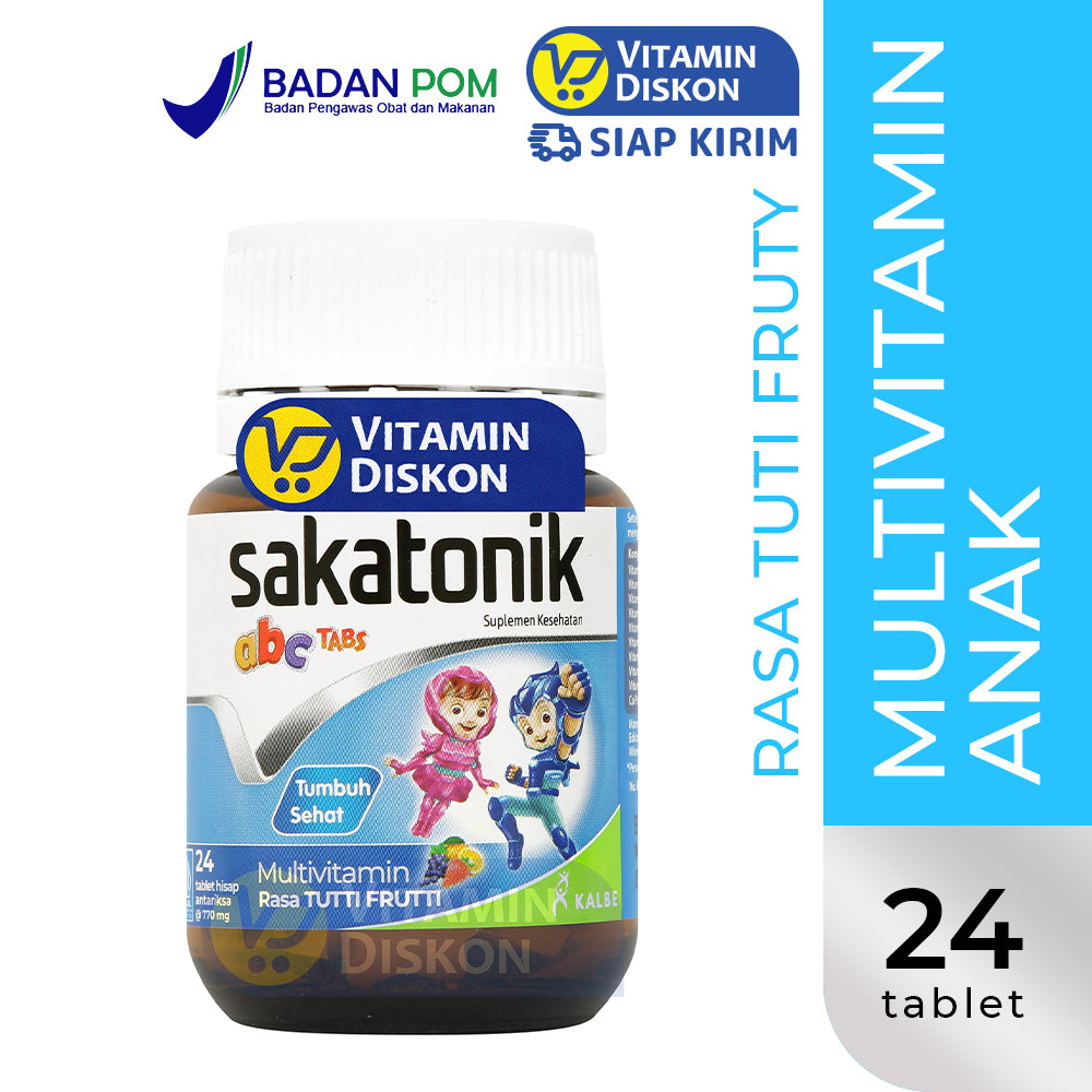 SAKATONIK ABC TABS RASA TUTTI FRUTTI 24 TABLET - VitaminDiskon